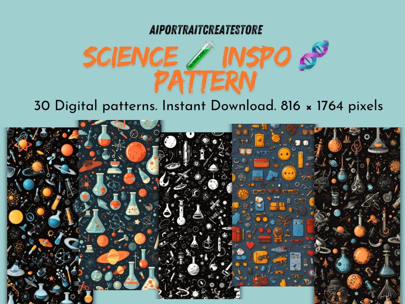 30 Science Lover Inspired Lab Printable Paper Instant Digital Download ...