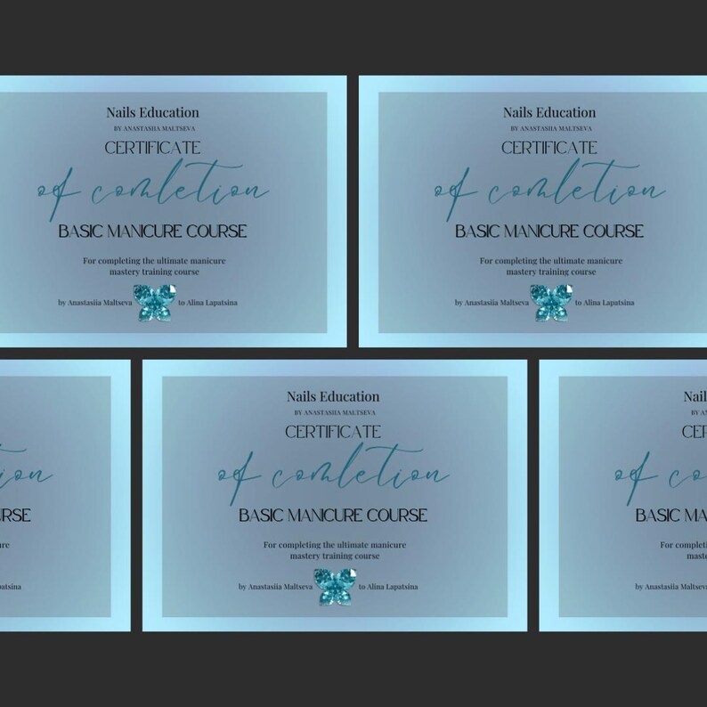 Certificate of Completion | Digital Download | Nails Technical Training ...