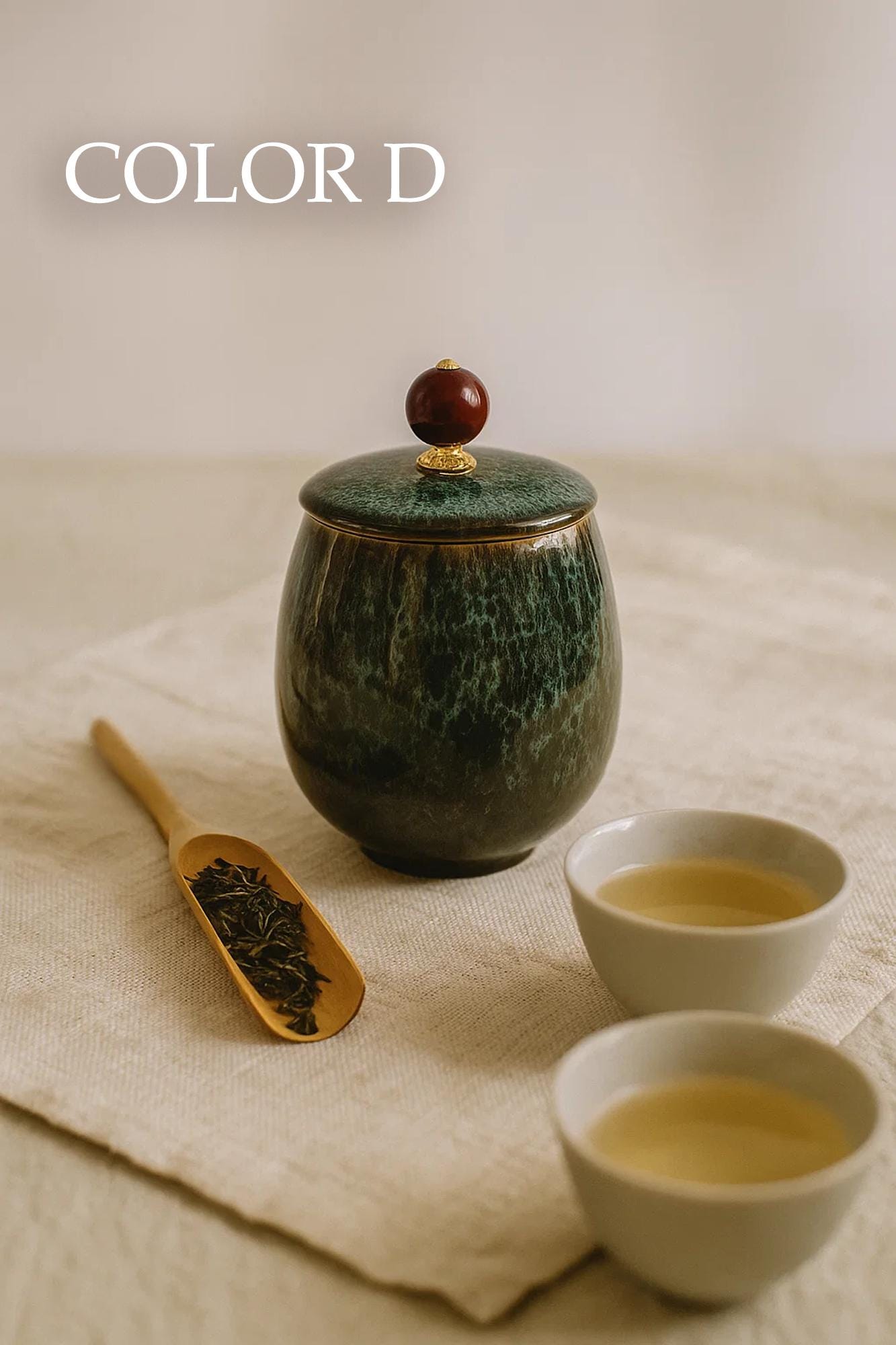 Handmade Porcelain Tea Jar With Lid: Glazed Ceramic Spice Canister - Etsy