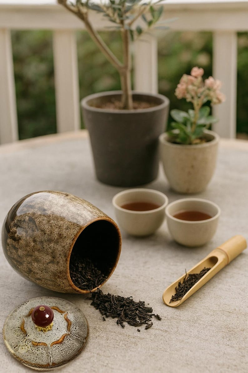 Handmade Porcelain Tea Jar With Lid: Glazed Ceramic Spice Canister - Etsy