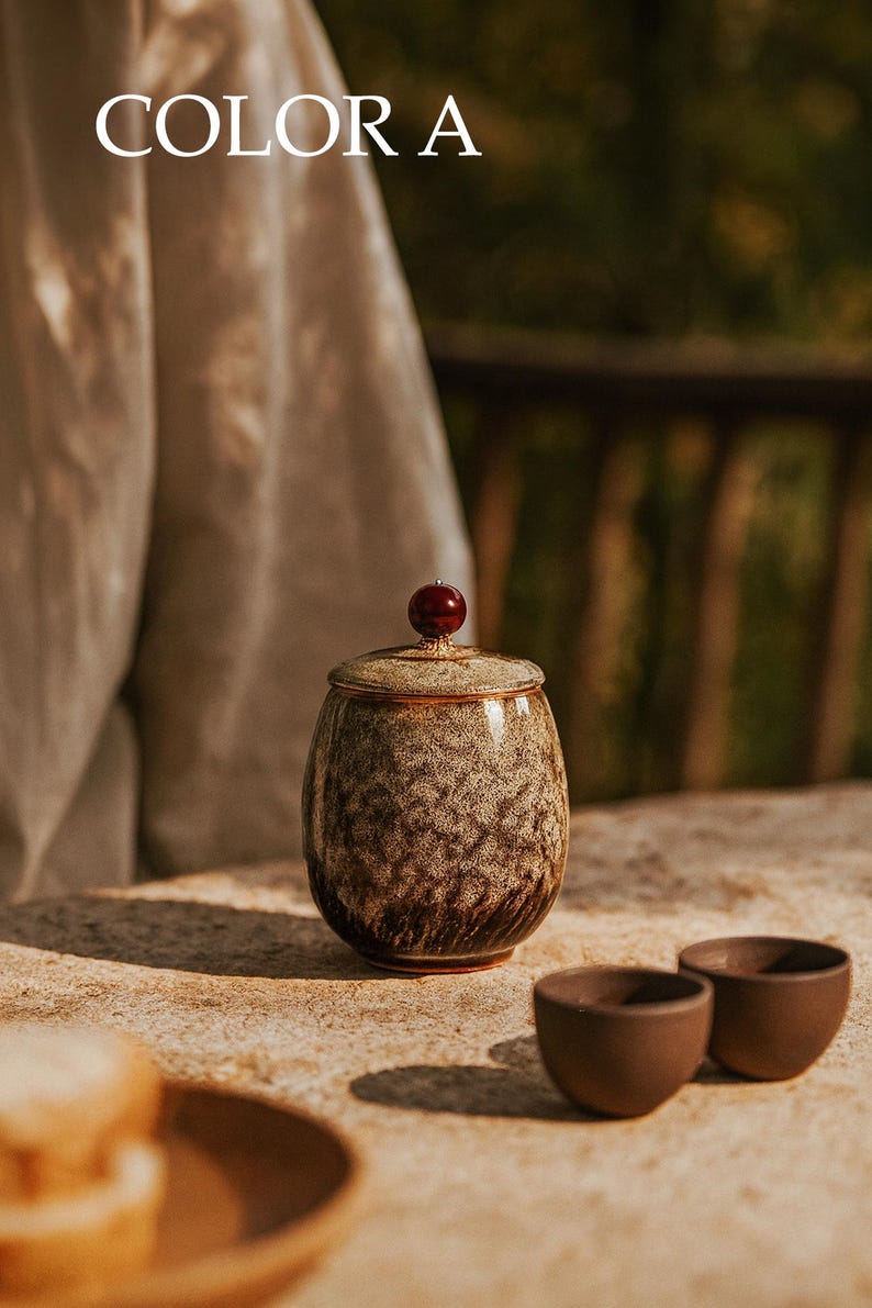 Handmade Porcelain Tea Jar With Lid: Glazed Ceramic Spice Canister - Etsy