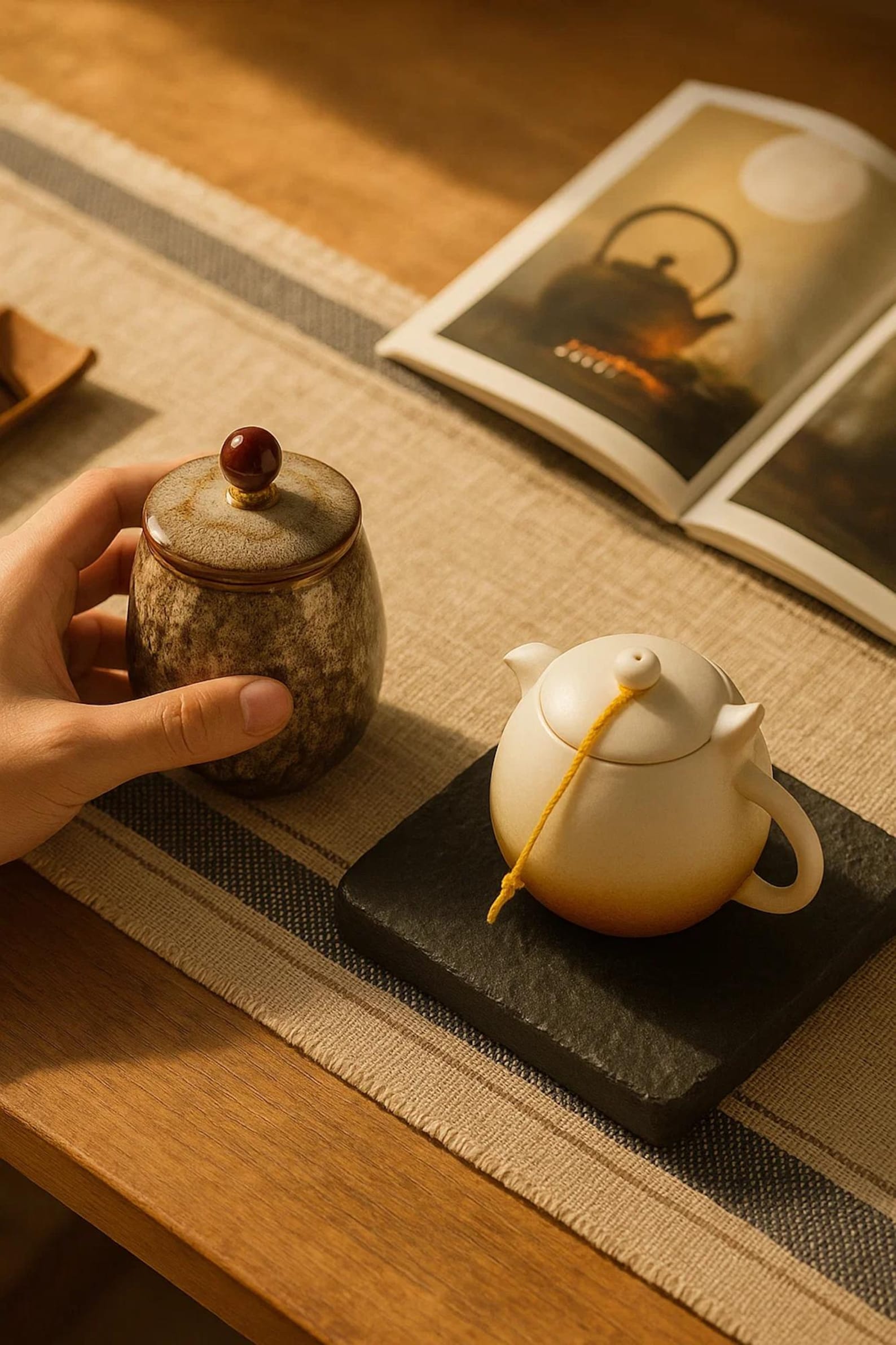 Handmade Porcelain Tea Jar With Lid: Glazed Ceramic Spice Canister - Etsy