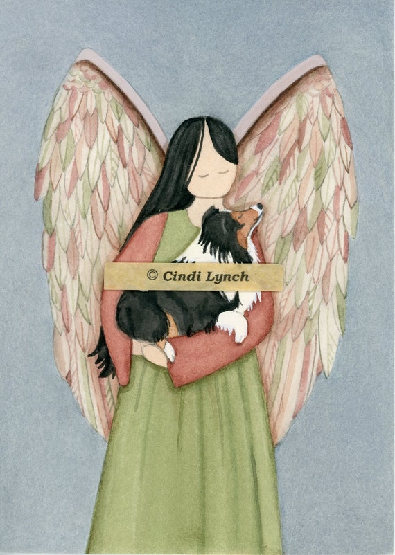 Tri-color Shetland Sheepdog sheltie in Angel's Arms / | Etsy