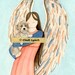 Angel and Black Great Dane / Lynch Signed Folk Art Print - Etsy