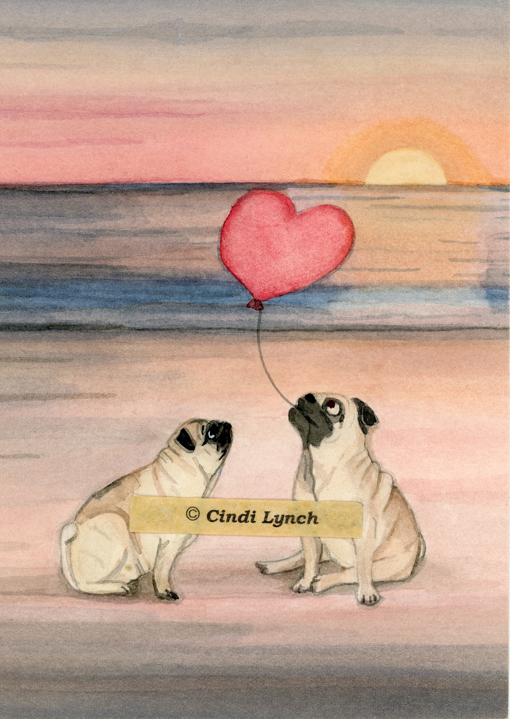 Two Pugs In Love