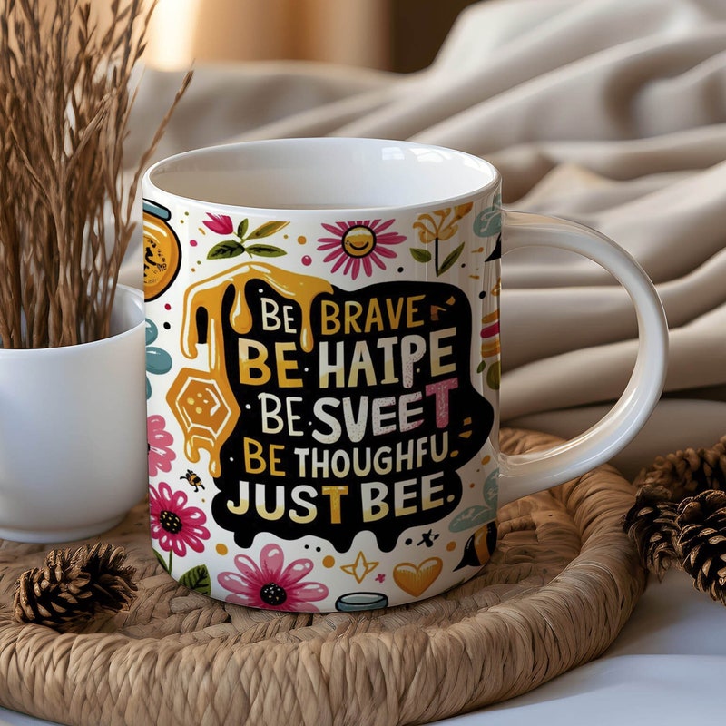 Bee Happy Mug - Etsy
