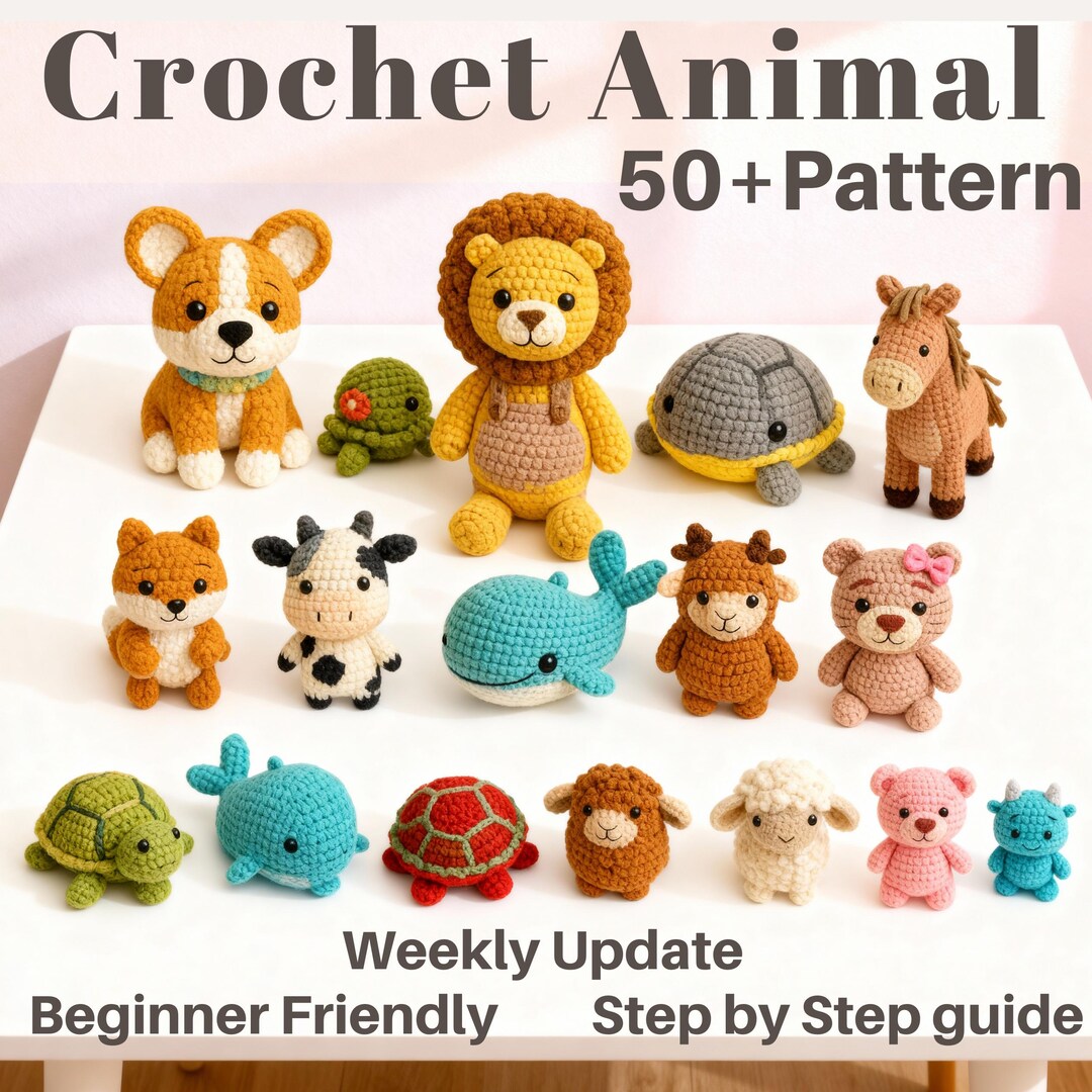 Crochet Animal Patterns: Amigurumi Plushie PDF Bundle (50+ Beginner ...