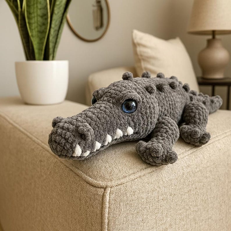 Crocodile Crochet Pattern: Amigurumi Alligator Plush Toy (digital ...