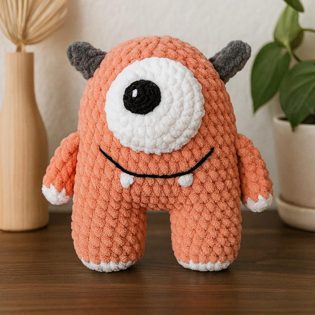 Crochet Monster Amigurumi Pattern: DIY Cyclops Plush Toy (PDF) - Etsy
