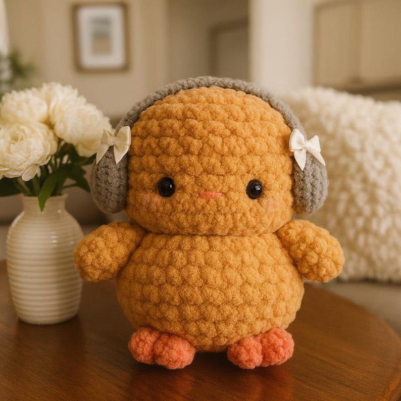 Crochet Duck Amigurumi Pattern With Earmuffs and Hat | Cute Plush Chick ...