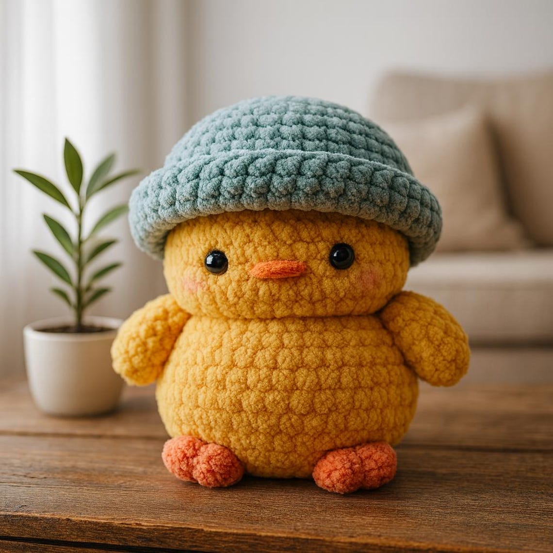 Crochet Duck Amigurumi Pattern With Earmuffs and Hat | Cute Plush Chick ...