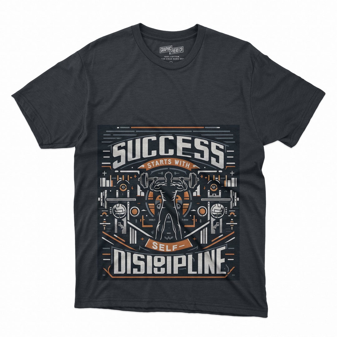 Success Starts With Self Discipline Gym T Shirt Motivational Tee ...