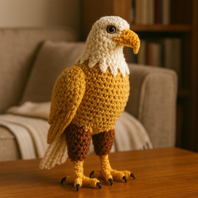 Bald Eagle Amigurumi Crochet Pattern • Patriotic Bird Plush (PDF ...