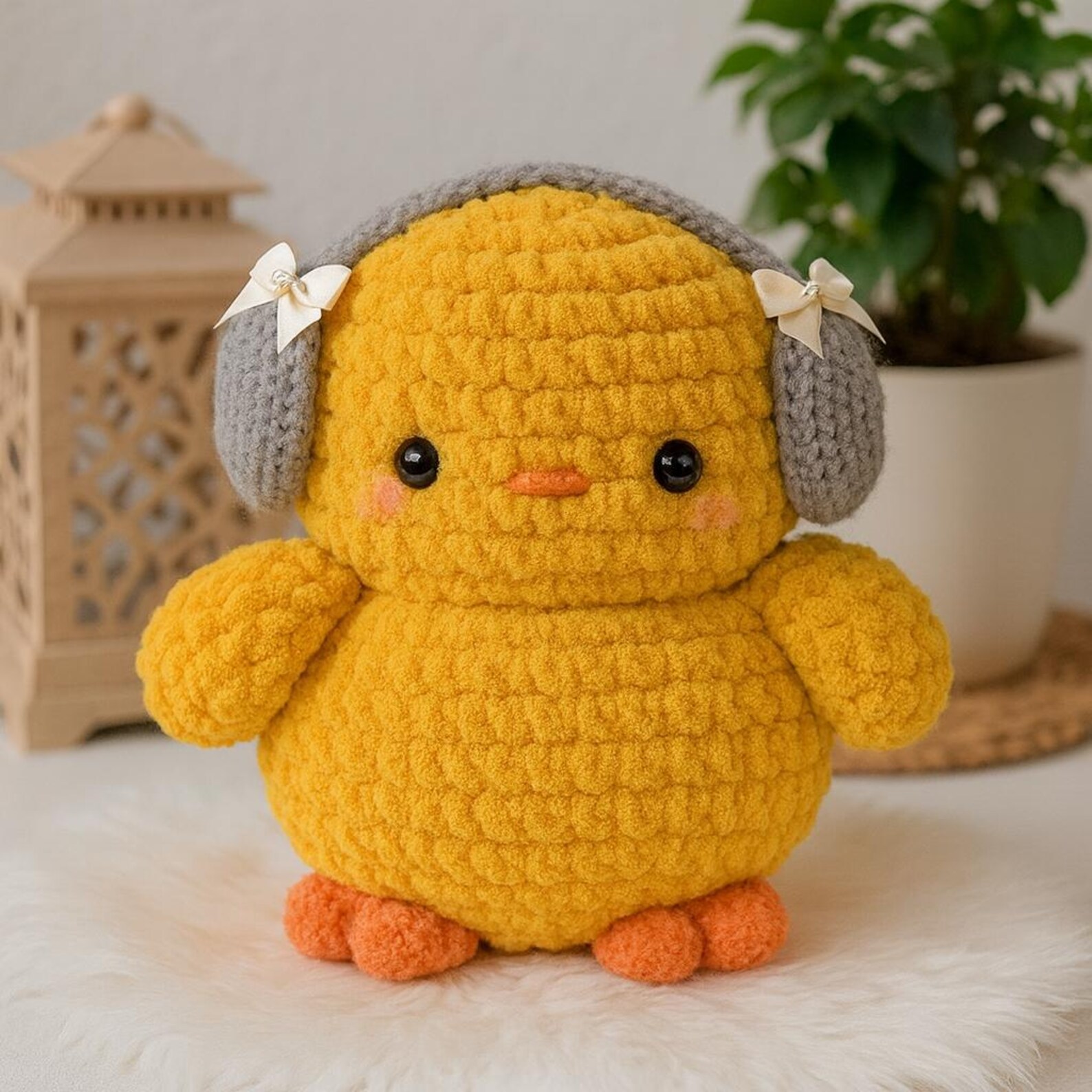 Crochet Duck Amigurumi Pattern With Earmuffs and Hat | Cute Plush Chick ...