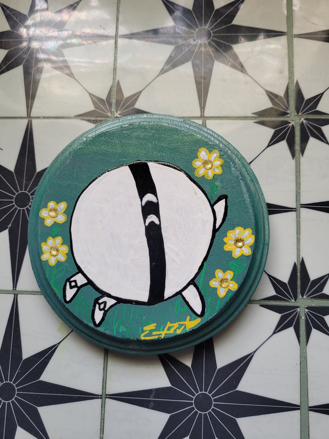 One One Infinity Train Original Wall Art Painting on Wood Plaque 5x5 - Etsy