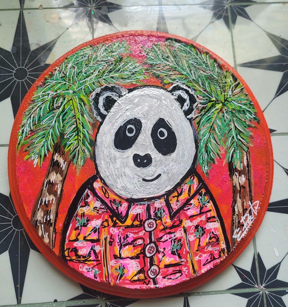 Hawaiian Panda Original Wall Painting on Wood - Etsy