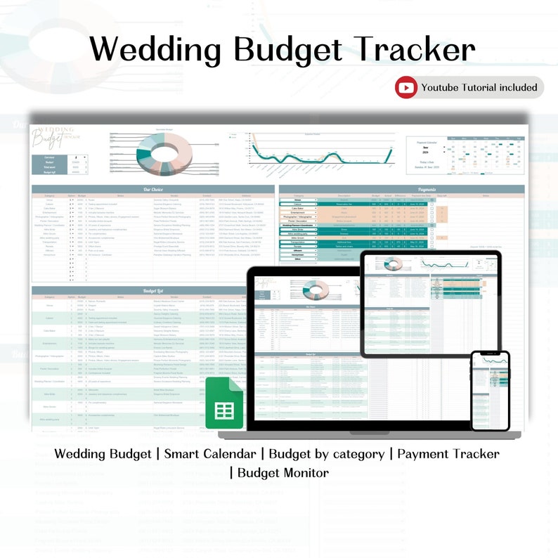 Wedding Budget Planner| Google Sheets Budget Planner| Wedding Expense ...