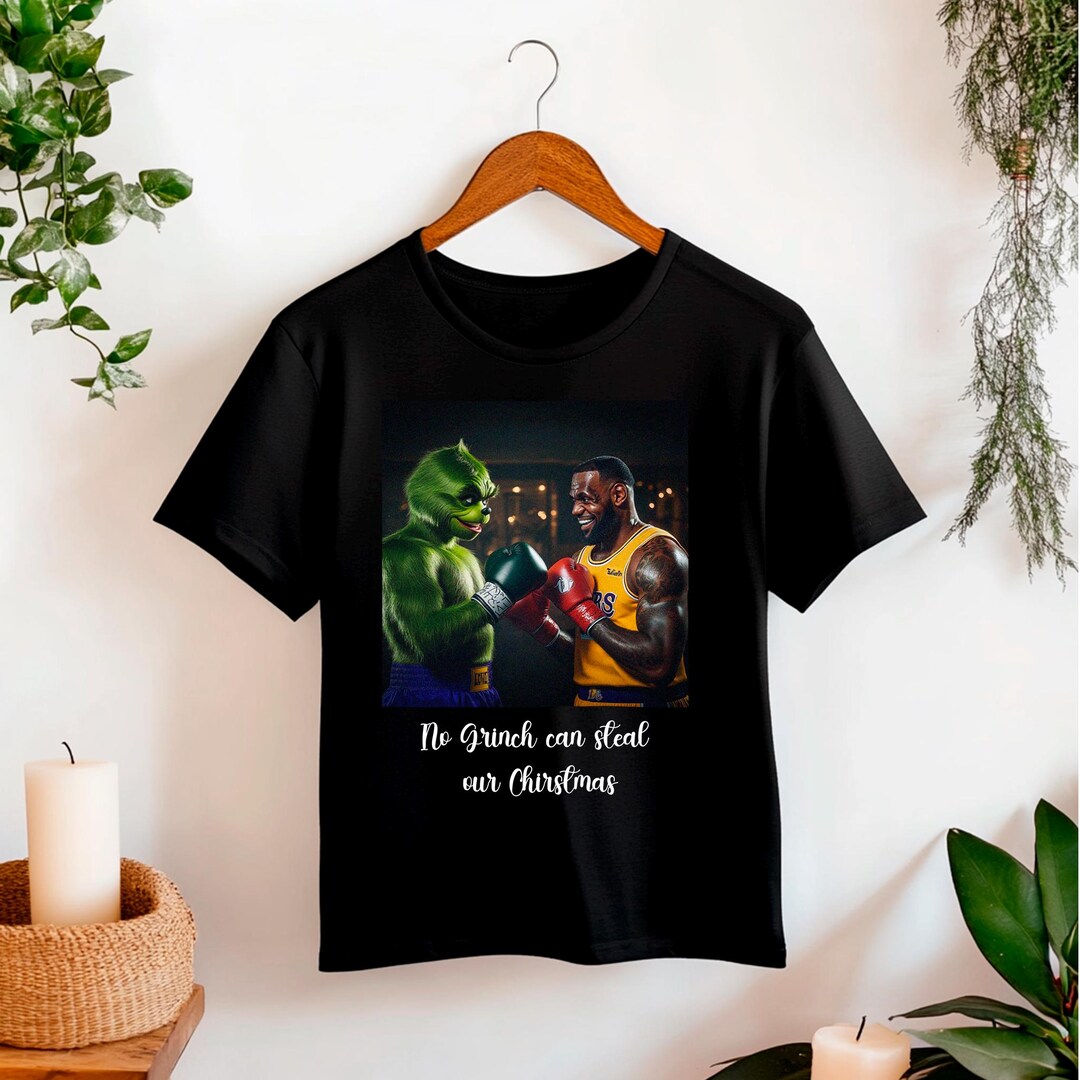 Lebron James Christmas T-shirt, Graphic Grinch T-shirt, Lebron James ...
