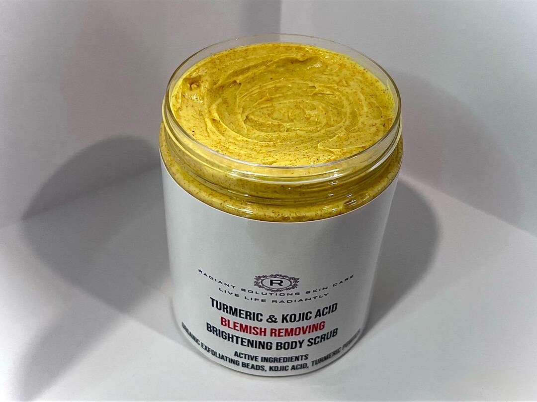 Turmeric & Kojic Acid Body Scrub, Gentle Exfoliator for Dry Skin ...