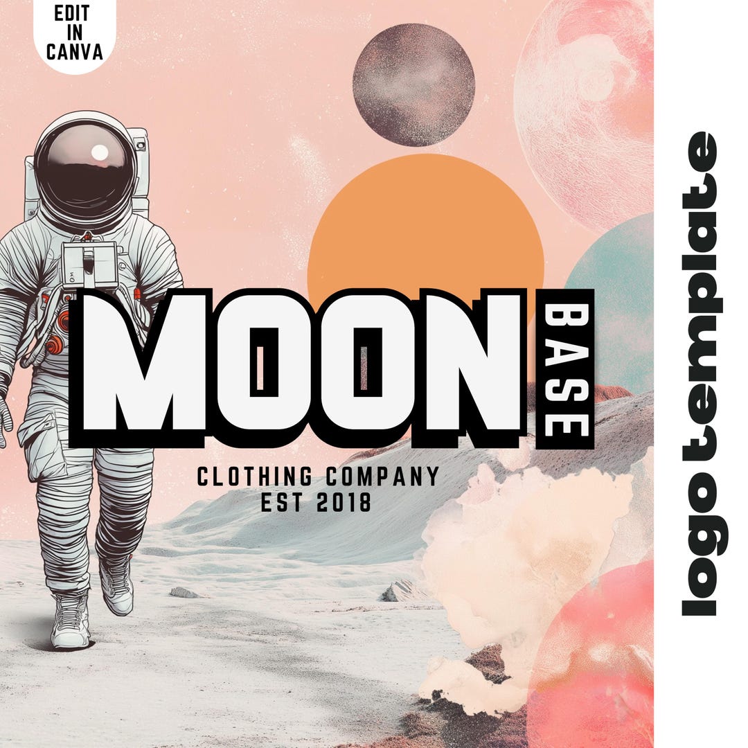 Moonbase DIY Logo: A Modern and Fun Logo for Your Business. INSTANT ...