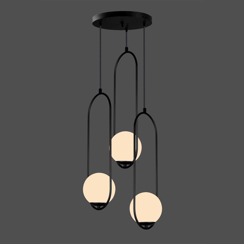 Oval Shape Modern Globe Pendant Light, Opal White-amber-smoke Gray ...