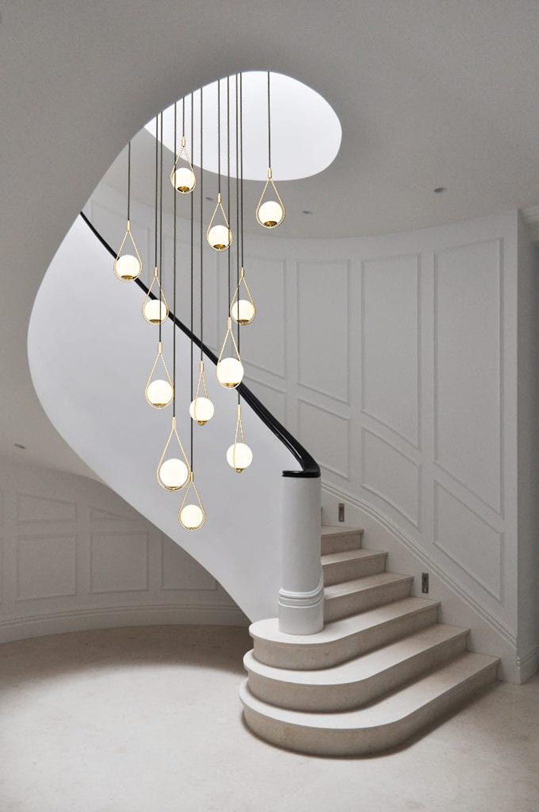 Staircase Multi Pendant Light, Modern Teardrop Multi Pendant Light ...