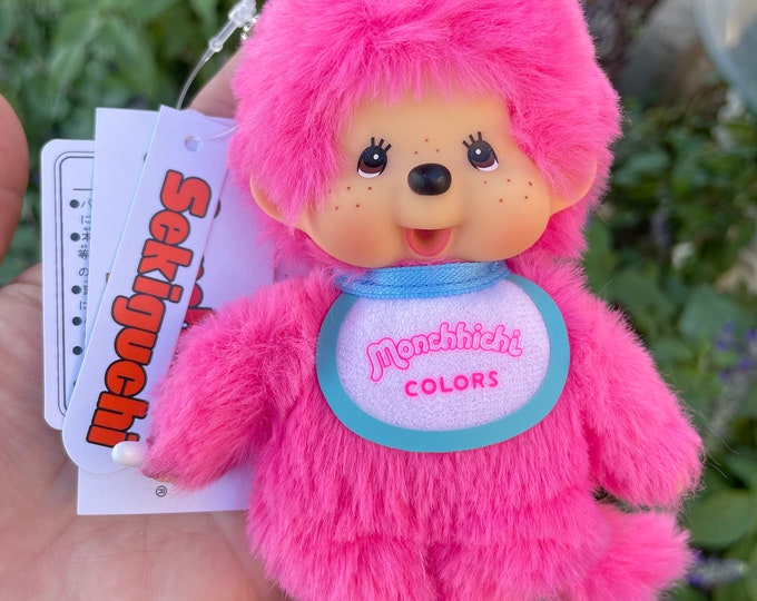 Pink Monchhichi Girl Keychain - Etsy