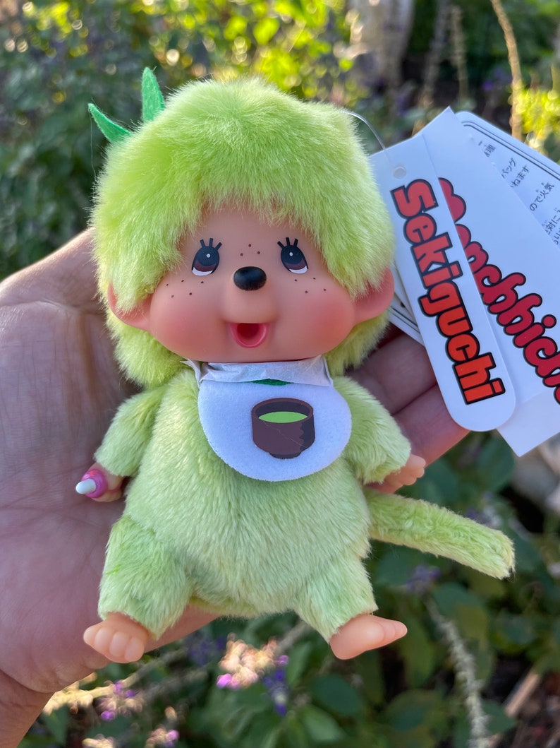 Big Head Monchhichi Mascot SS Size Keychain Matcha Green Tea Keychain ...