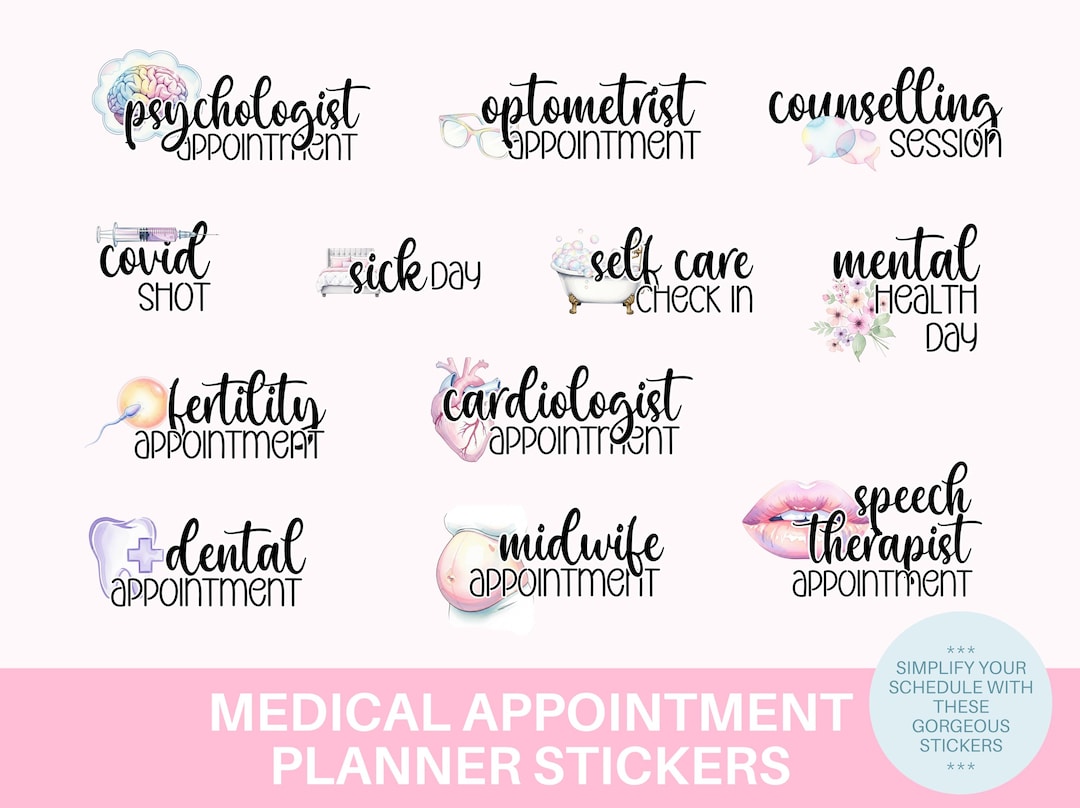 Medical Appointment Planner Stickers I Everyday Digital Planner ...