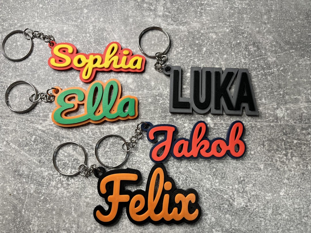 Custom 3D Printed Keychain Name Keychain Custom Key Ring 3D Printed ...