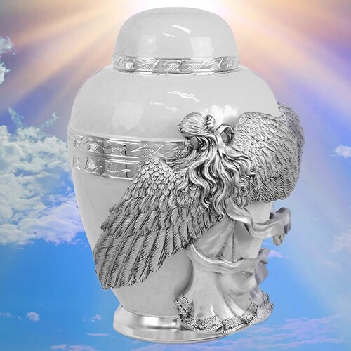 Angel Wings Cremation Urn White Adult Size Angel Urn With - Etsy