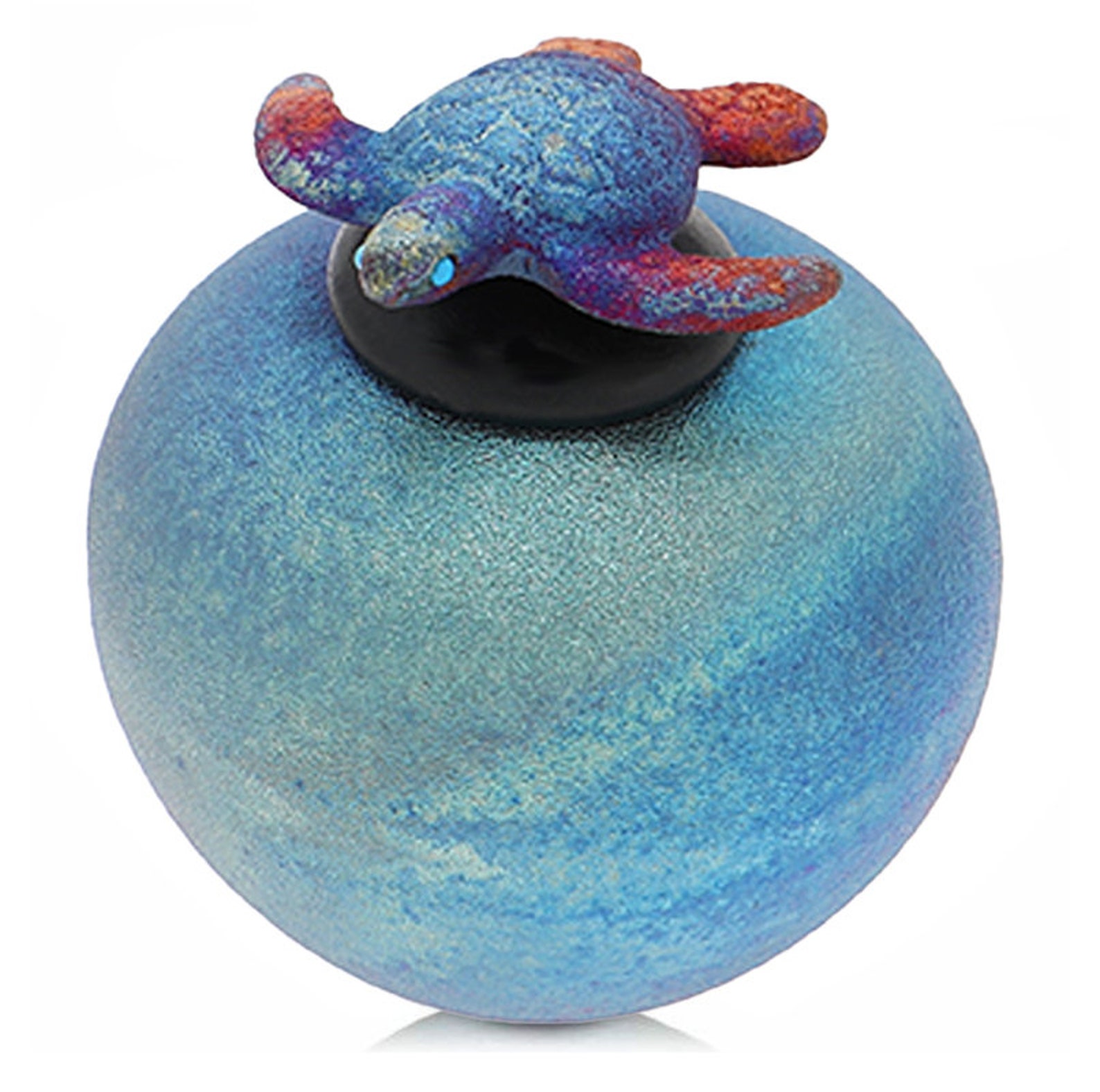 Raku Sea Turtle Mini Urn & Engraved Stand - Etsy