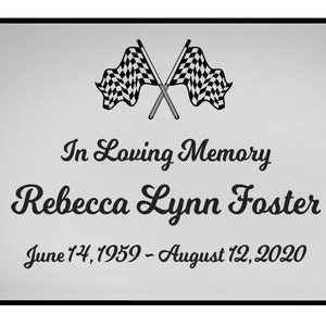 Checkered Flag Name Plates for Cremation Urns - Personalized Engraving ...