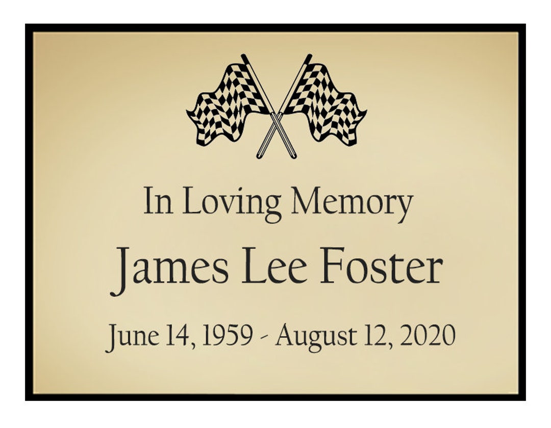 Checkered Flag Name Plates for Cremation Urns - Personalized Engraving ...