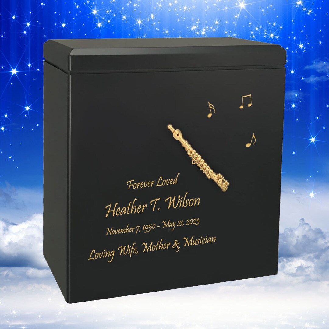 Clarinet Wood Cremation Urn - Miniature Clarinet Wood Adult Engraved ...