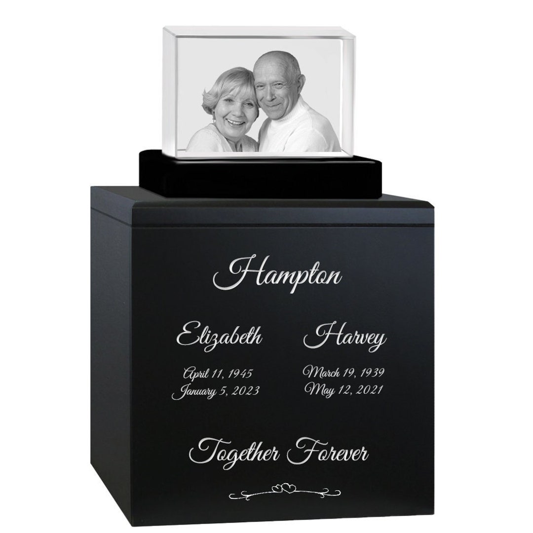 3D Ultra Rectangle Crystal Companion Wood Urn - for Two - COMPANION URN ...