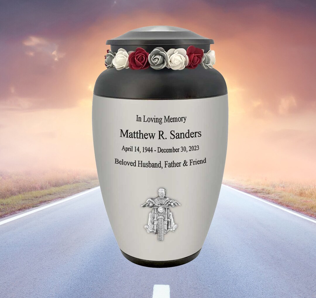 Road Warrior Biker Cremation Urn - Perfect Biker Tribute - Personalized ...