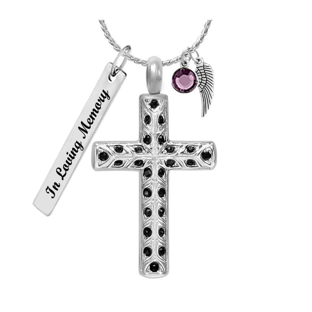 Mourning Tears Cross Cremation Jewelry Urn - Love Charms® Option - Etsy