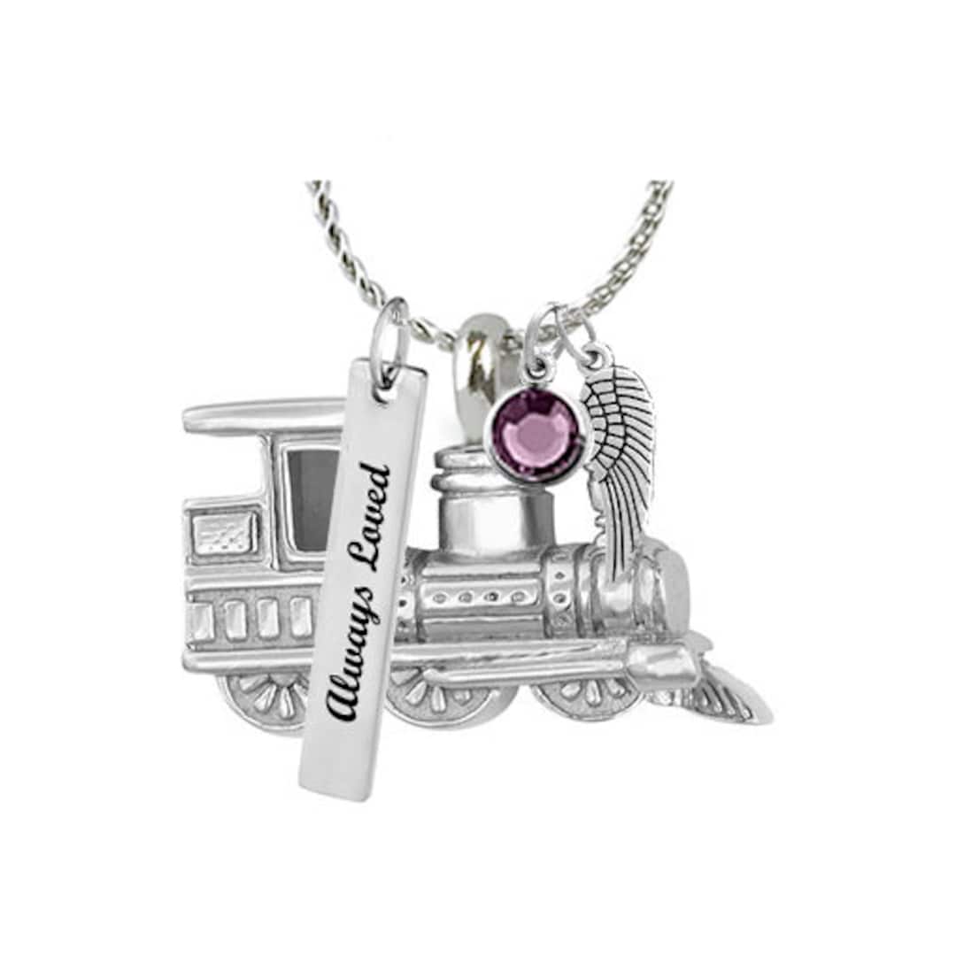 Train Stainless Jewelry Pendant Urn - Love Charms® Option ...