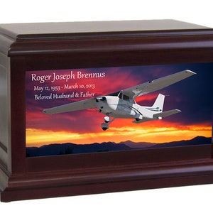172 Cessna Adult Cremation Urn - Rosewood or Matte Black - Personalized ...