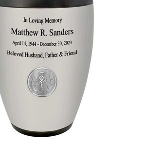 Scottish Thistle Cremation Urn Adult Thistle Tribute Personalized ...