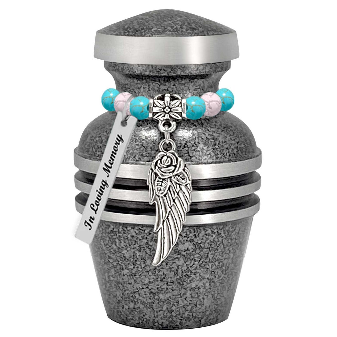 Silver Wing Mini Keepsake Urn - Love Charms® Option - Small Urn - Fast ...