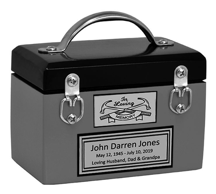 Personalized Mechanic Cremation Mini Urn, Mini Toolbox Memorial Urn ...