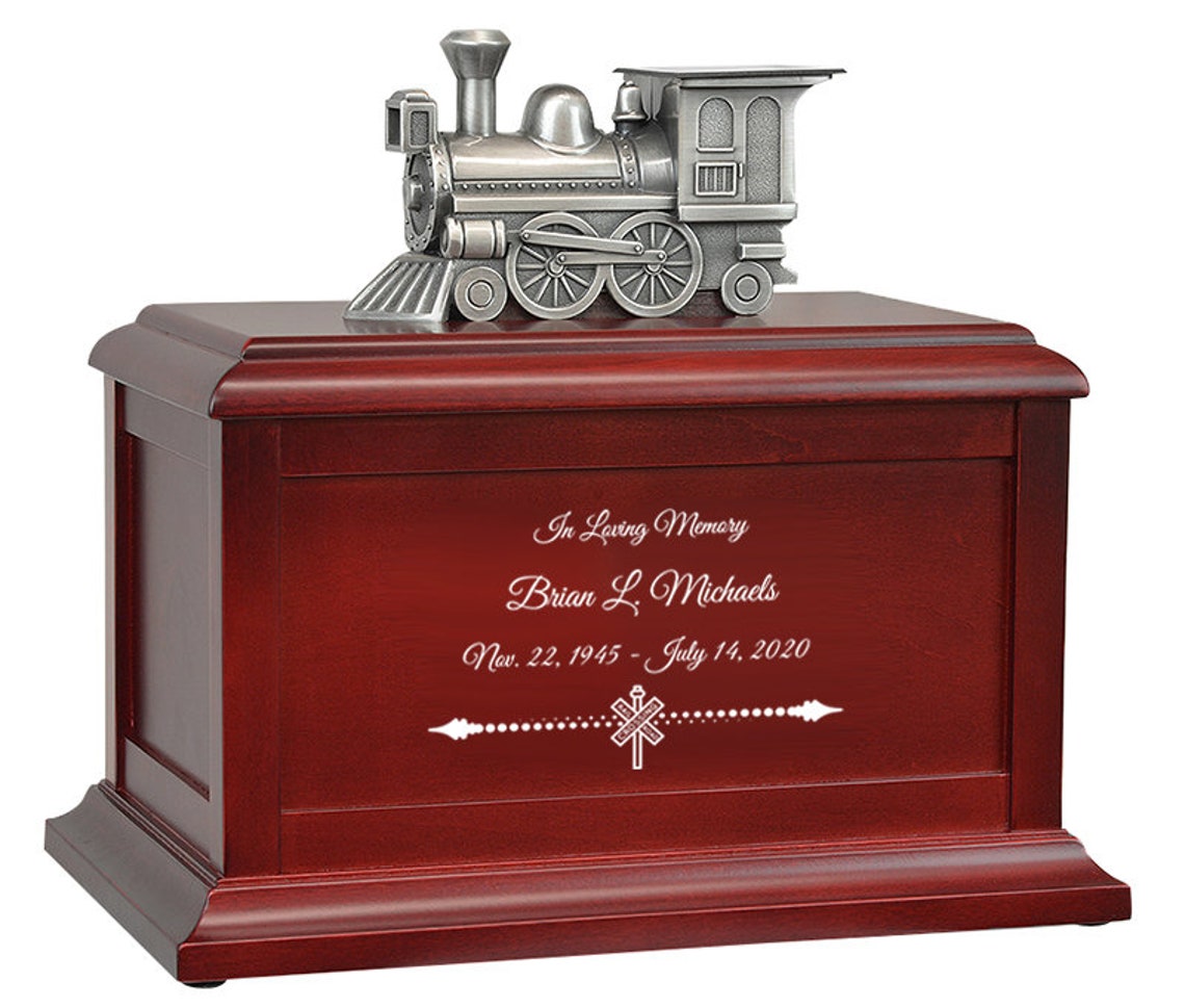 Train Redwood Adult Cremation Urn - Railroad Ashes Urn - Large Adult ...