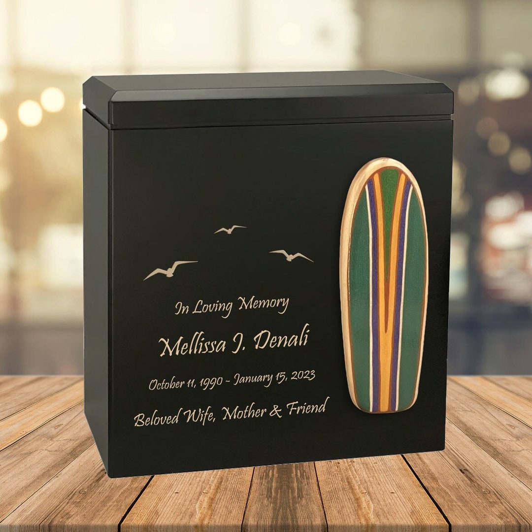 Island Paddle Board Wood Cremation Urn - Large Adult Paddle Board Urn ...