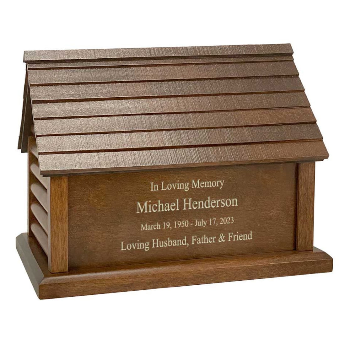 Engraved Log Cabin Cremation Urn – Rustic Alder Wood Adult Urn - Etsy