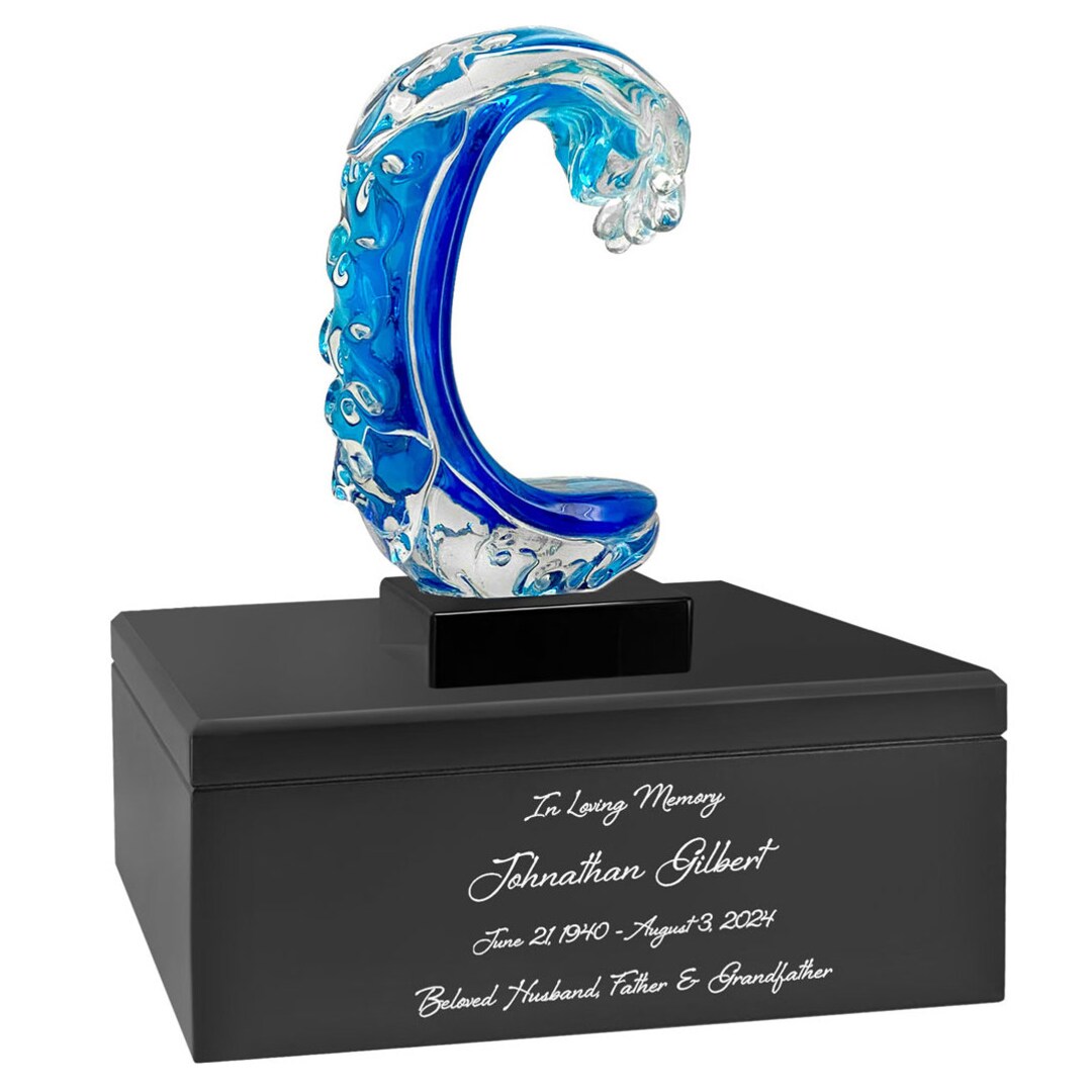 Epic Ocean Wave Curl Crystal Art Cremation Adult Wood Urn ...