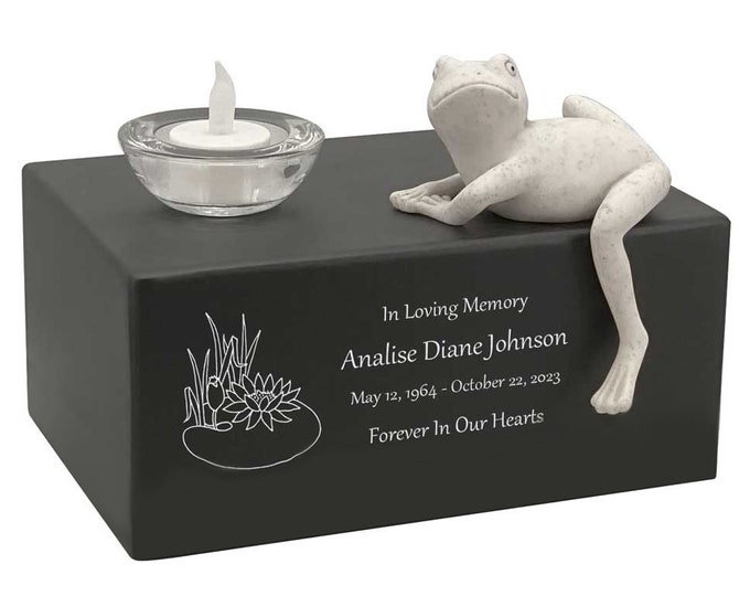 Cremation Frog , Memorial Figurine Ashes, Keepsake Memorial, Glass ...