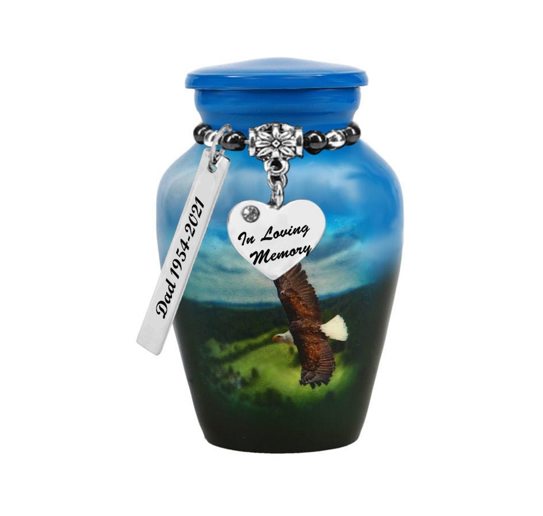 Eagle in Flight Mini Urn - Engraving Option - Love Charms™ Option - Etsy