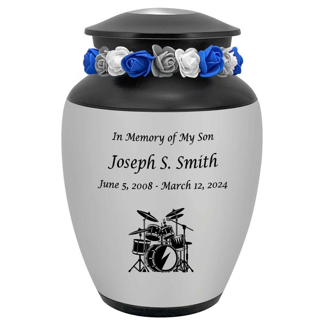 Drum Set Cremation Urn - Free Engraving - Child Sized No - Tribute ...